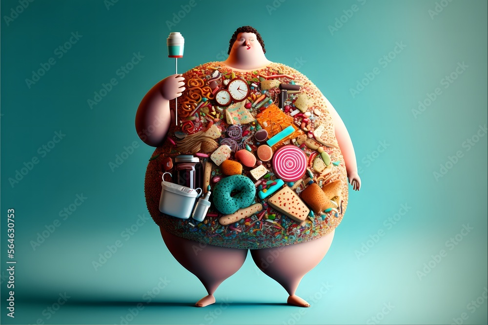 An obese person represents the rising concern of obesity and diabetes ...
