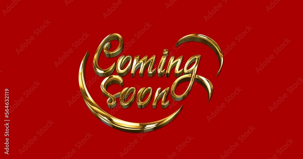 Coming soon animation Golden 3D luxury aesthetic. Handwritten 3d ...