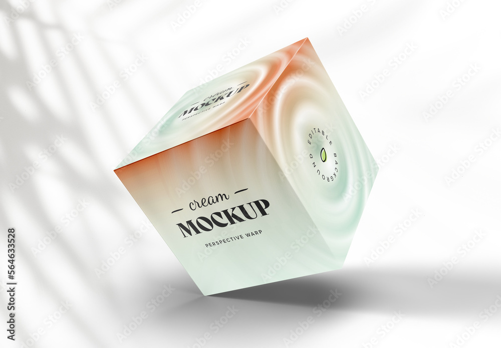 Square Packaging Box Mockup – Versatile Product Packaging for Creams ...