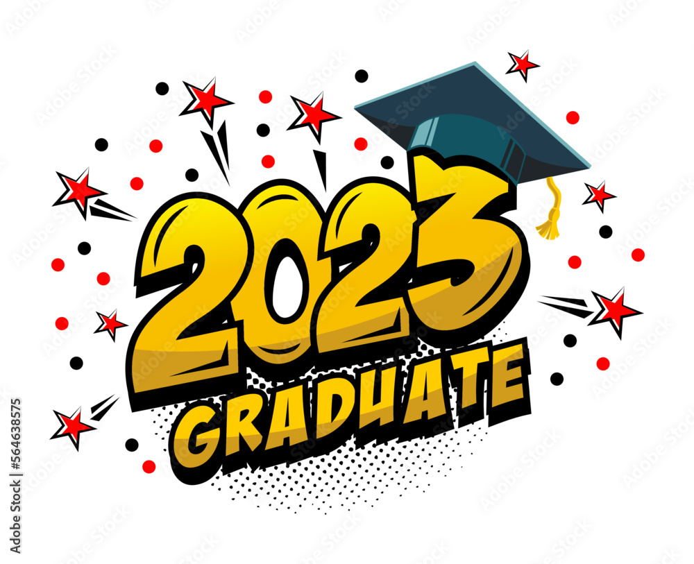 2023 class graduate header. Decorate congratulation for school ...