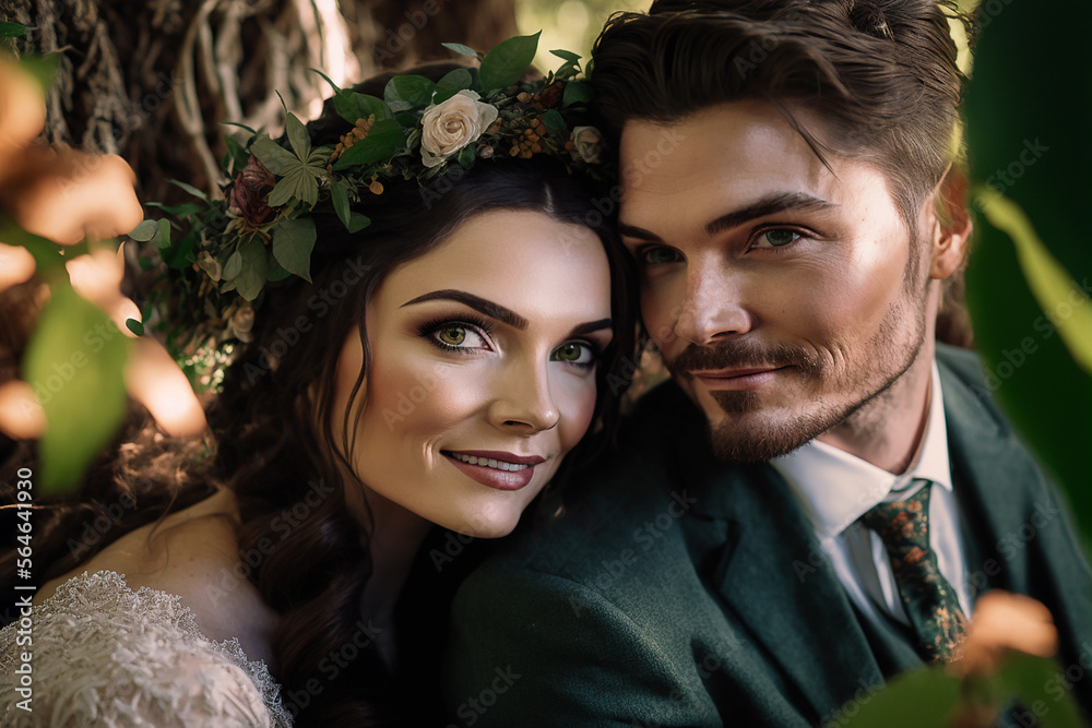 Wedding Photography: A Dreamlike Scene of a Bride and Groom Sitting on ...