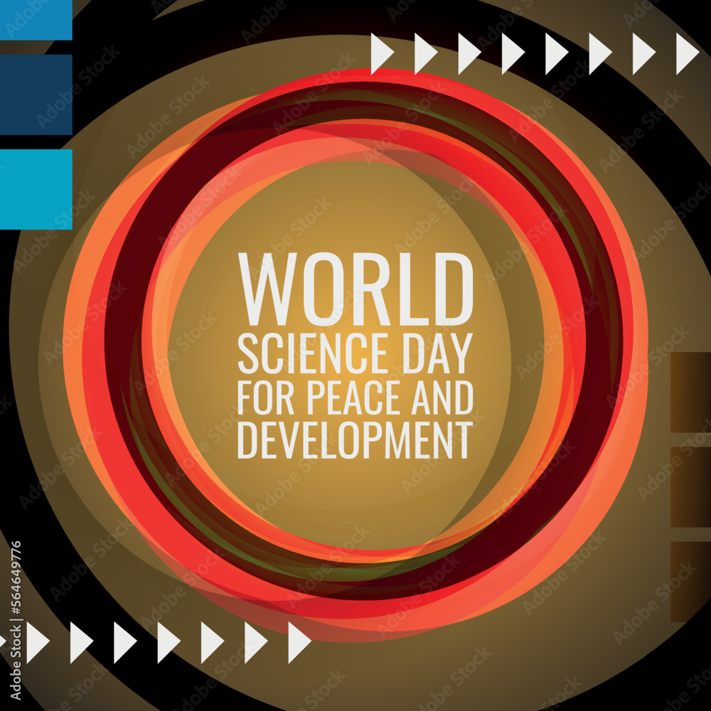 World Science Day for Peace and Development.Geometric design suitable ...