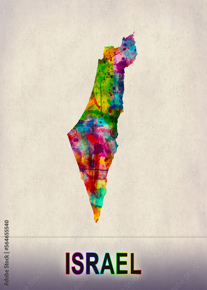 Israel Map in Watercolor Stock Illustration | Adobe Stock