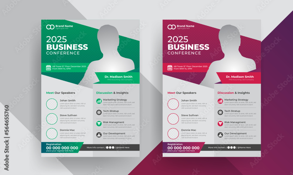 Business Conference Flyer Design Template or Modern Corporate Event ...