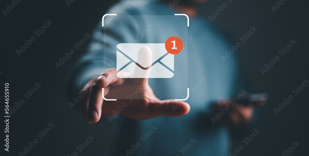 Stockfoto New email notification concept for business e-mail ...