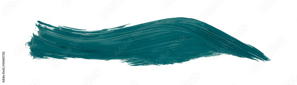 Turquoise paintbrush isolated on transparent background. deep lake ...