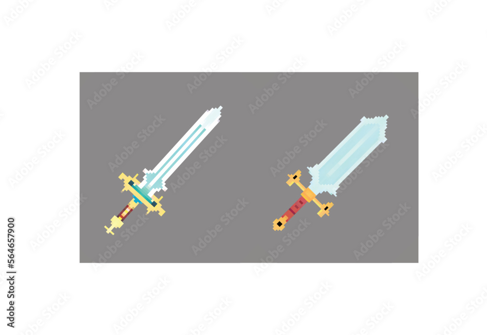 Pixel Swords Icon. Vector sword designs and transparent background ...