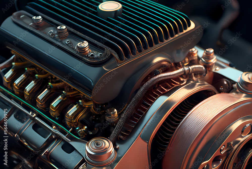 Examining the Inner Workings of a Modern Car Engine in Close-Up Detail ...