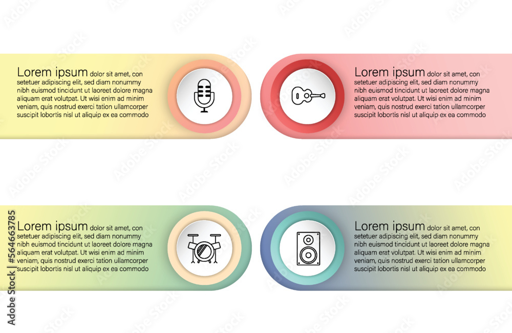 Infographic template for music business information presentation ...
