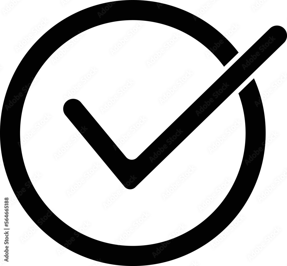 Circle tick mark approved Icon Vector Illustration. Checkmark, confirm ...