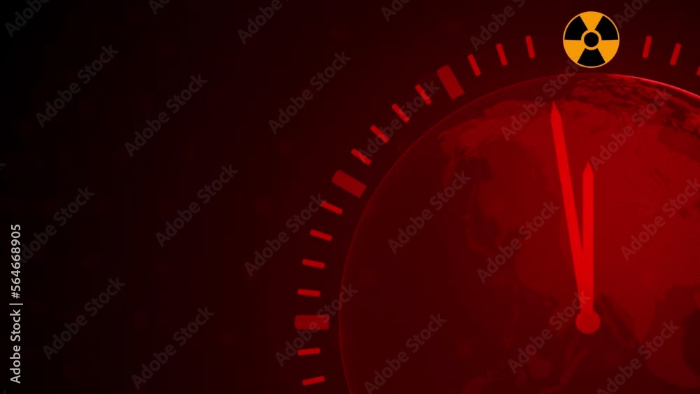 Doomsday Clock. Spinning Holography of Planet Earth. 4k Background ...