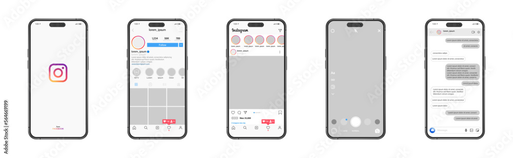 Instagram. Instagram mockup. Instagram mobile App interface template on ...