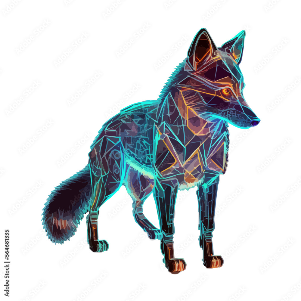 Neon Fox: Bright and Bold Vector Illustration Stock Vector | Adobe Stock