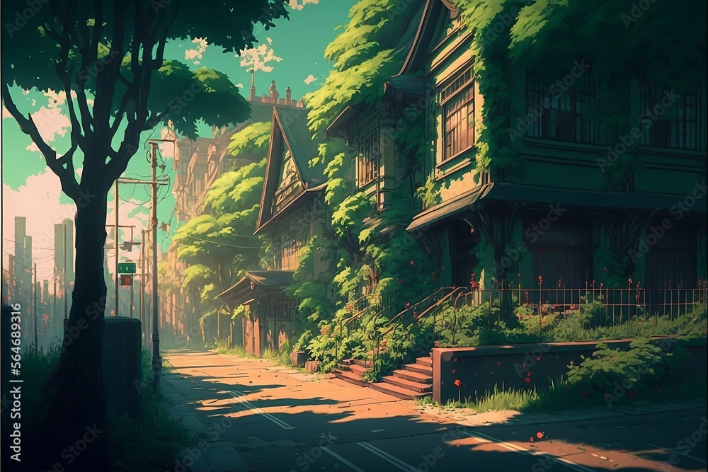AI-Generated: Anime-Styled Environment for Backgrounds ilustración de ...