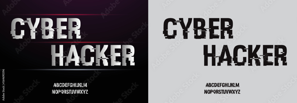 Cyber Hacker, Game Sport Movie Alphabet Font. Typography modern regular ...