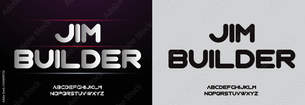 Jim Builder, Game Sport Movie Alphabet Font. Typography modern regular ...