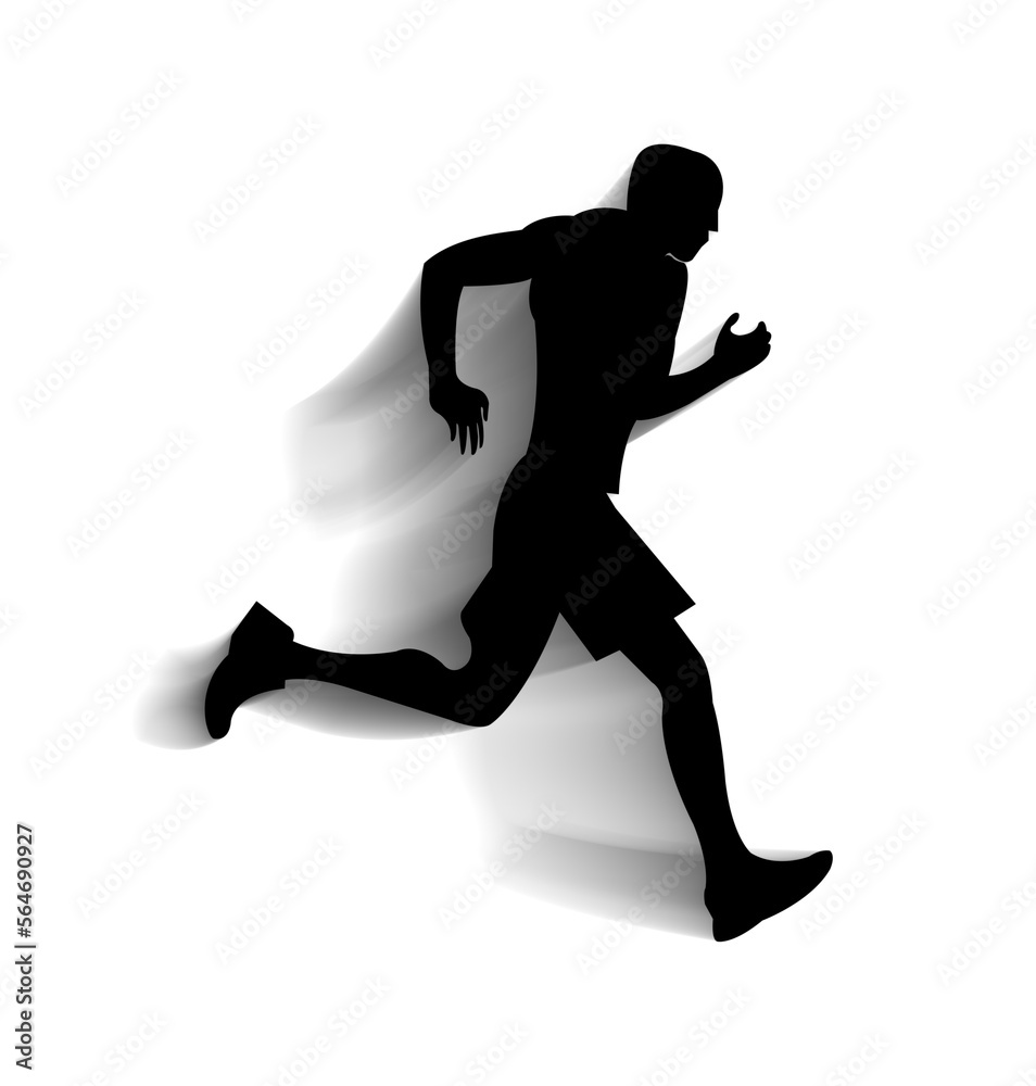 silhouette man runner marathon runner transparent background Stock ...