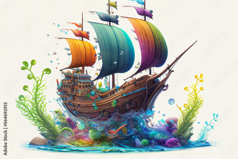Fantasy Pirate Ship Art