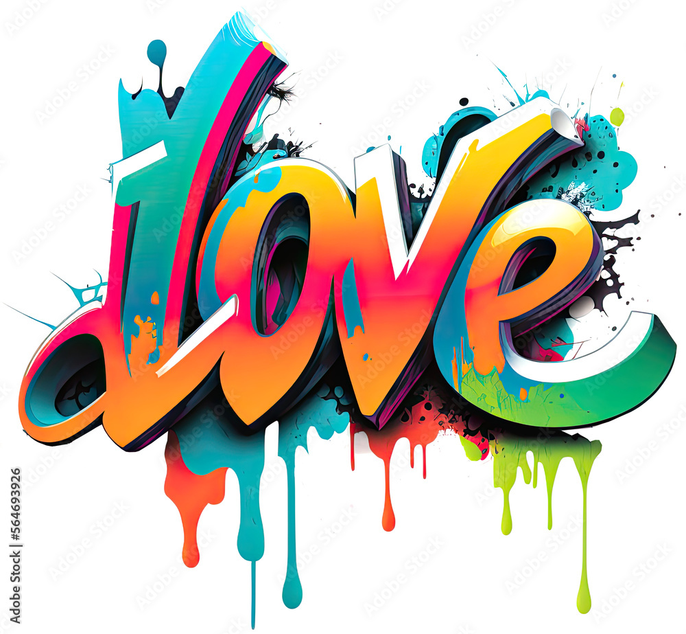 Graffiti Love Stock Illustration | Adobe Stock