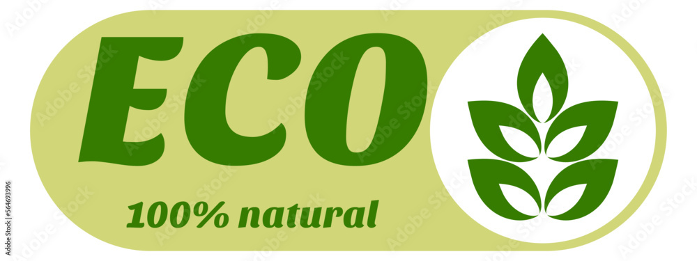 Vetor de Organic eco natural bio vegan sticker label logo icon. Logo ...