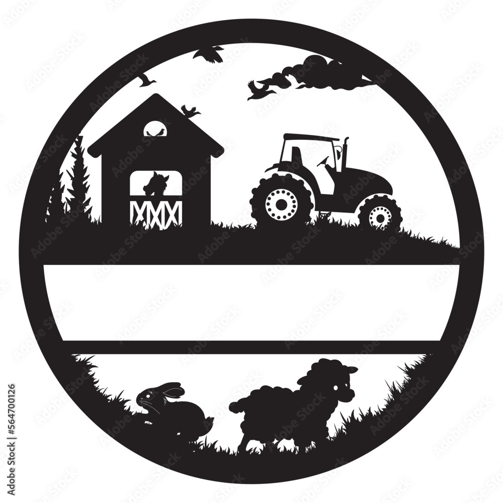 farm tractor animal Name Signs svg Files, farm name frame svg, CNC ...