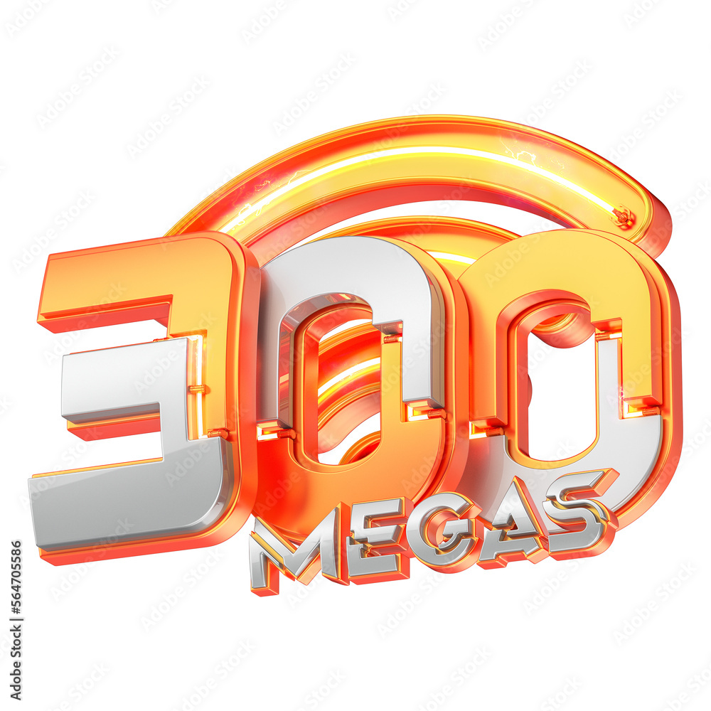300 MEGAS INTERNET SELO 3D ilustração do Stock | Adobe Stock