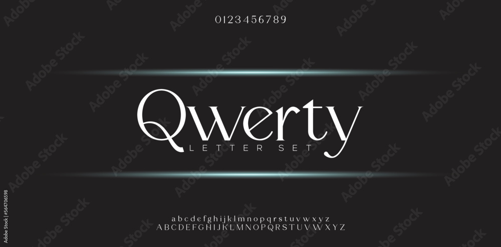 Vecteur Stock QWERTY Luxury letter fonts and alphabet set. Modern tech ...