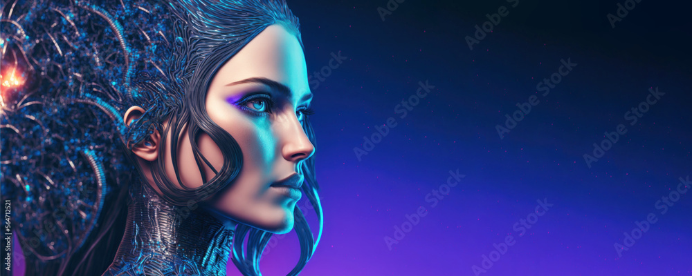 Futuristic AI Woman: The Evolution of AGI in a Digital World, AI ...