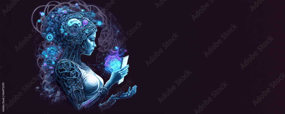Futuristic AI Woman: The Evolution of AGI in a Digital World, AI ...