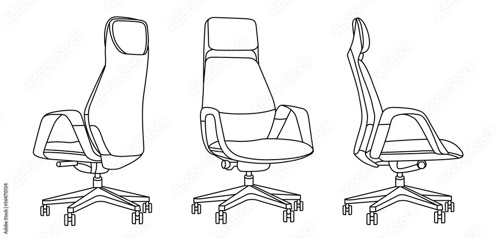 Office chair editable vector illustration on white background. chair ...