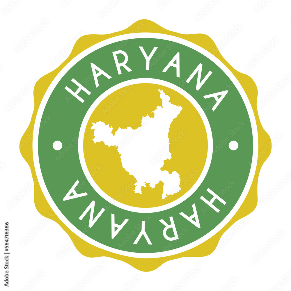 Haryana, India Badge Map Vector Seal Vector Sign. National Symbol ...