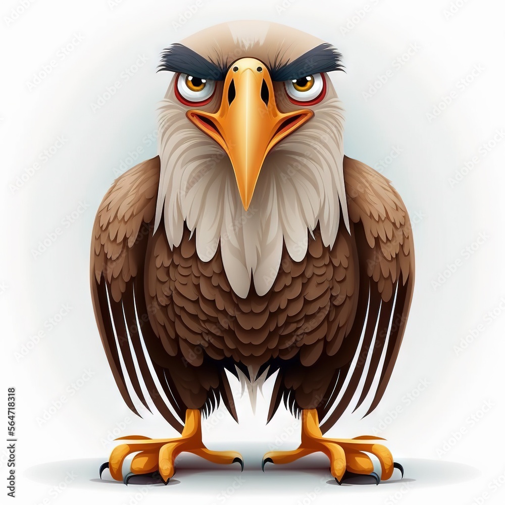 a cartoon eagle with a big, colorful beak and a large, orange beak ...