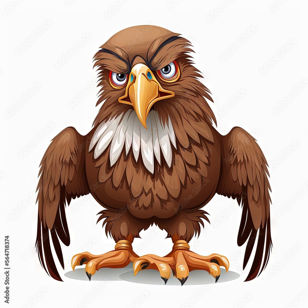 a cartoon eagle with a big beak and a large, sharp beak, standing ...