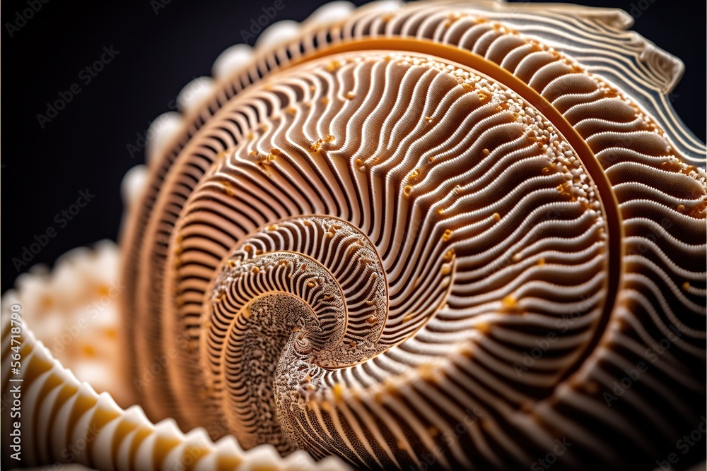 a close up of a spiral shaped object with a black background and a ...