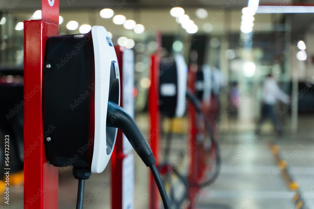 Electric car charging station for charge EV battery. Plug for vehicle ...