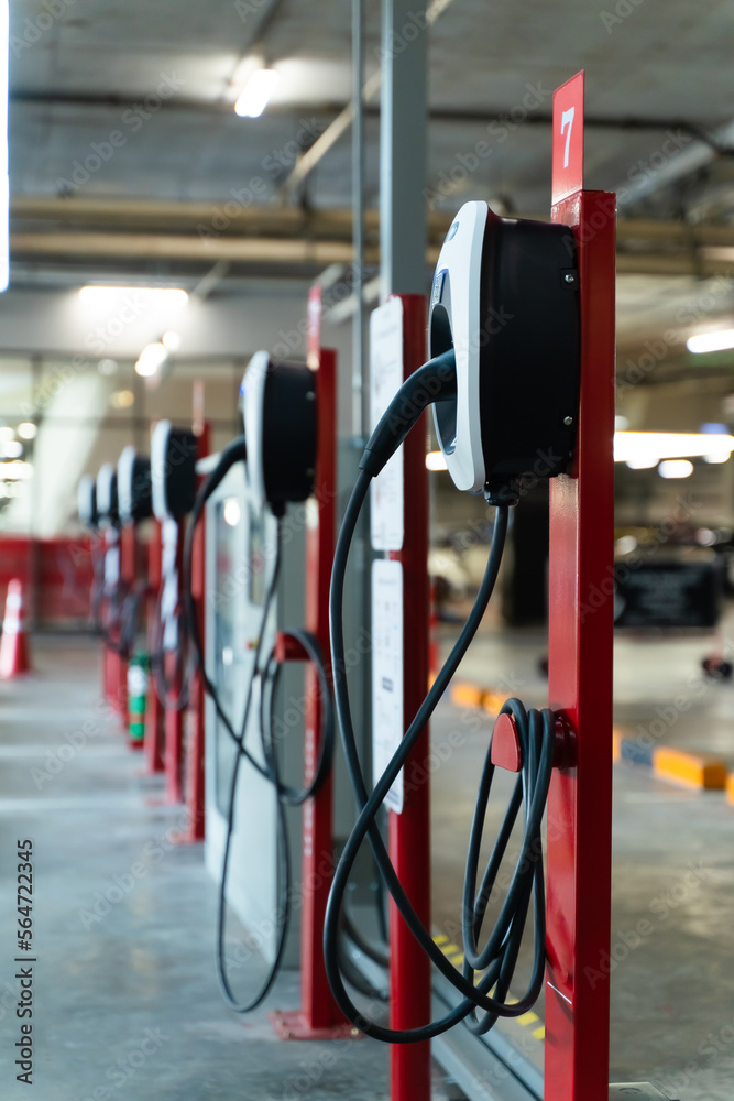 Electric car charging station for charge EV battery. Plug for vehicle ...