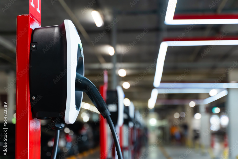 Electric car charging station for charge EV battery. Plug for vehicle ...