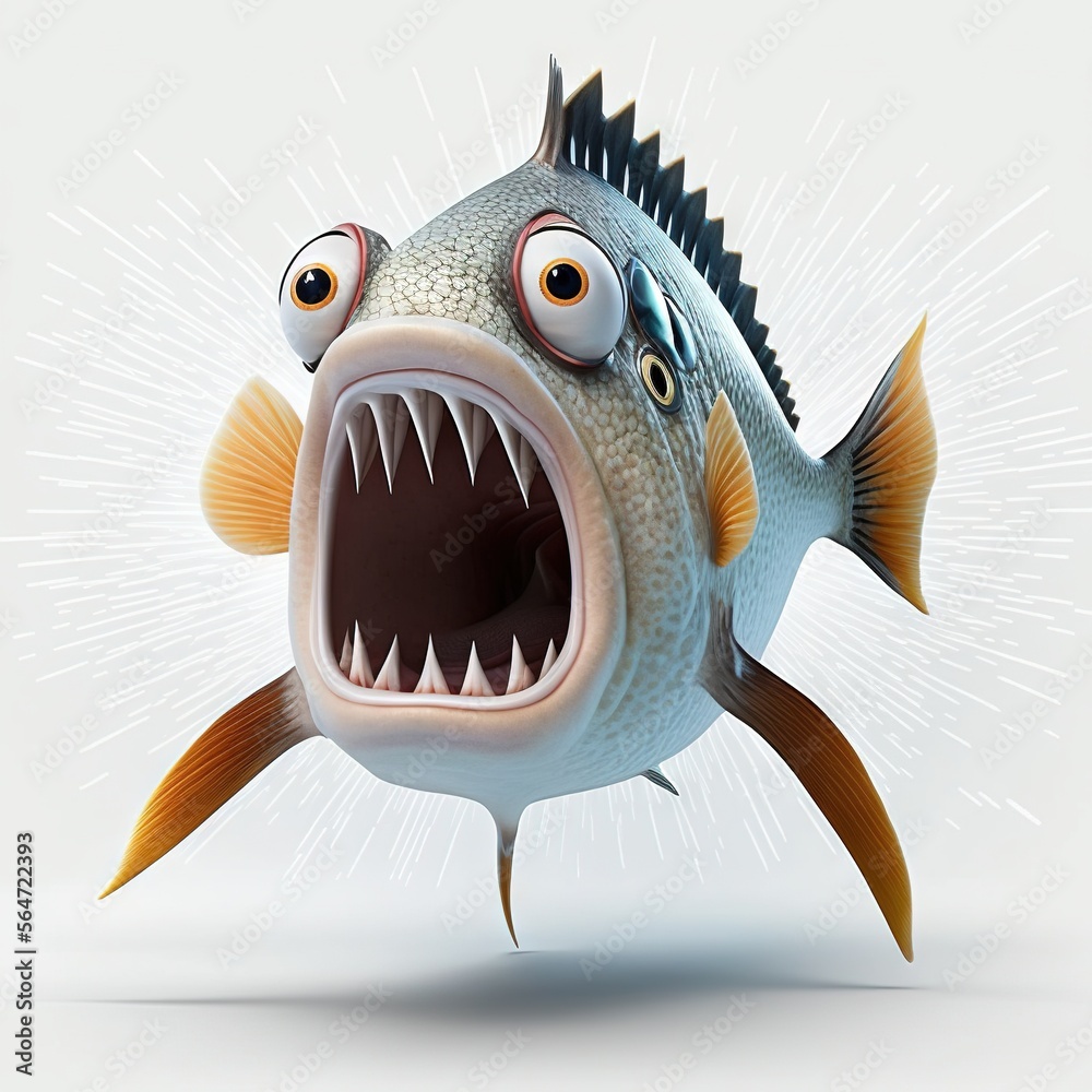 a fish with its mouth open and teeth wide open with its mouth wide open ...
