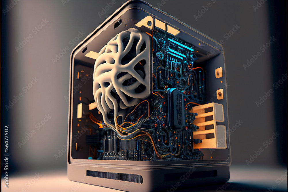 Brain technology as a futuristic interface. Concept innovative ...