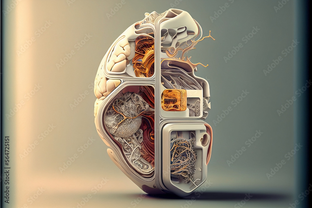 Brain technology as a futuristic interface. Concept innovative ...