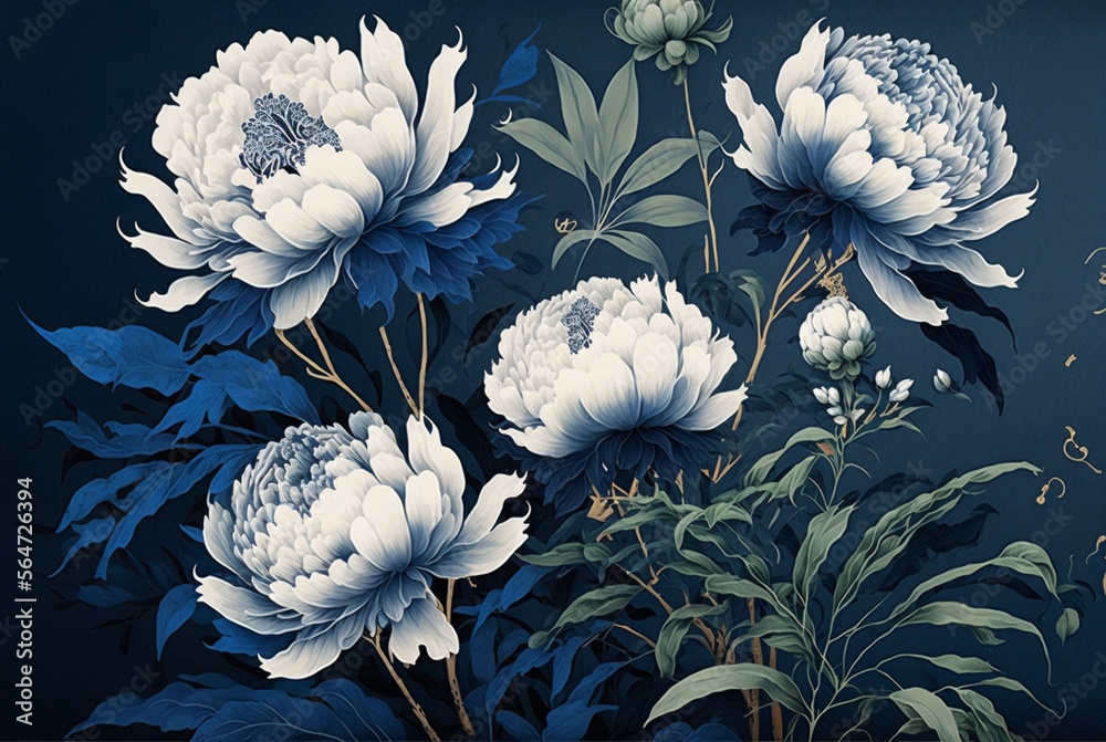 A wallpaper of a rococo blooms flowers dreamy intricate details pastel ...