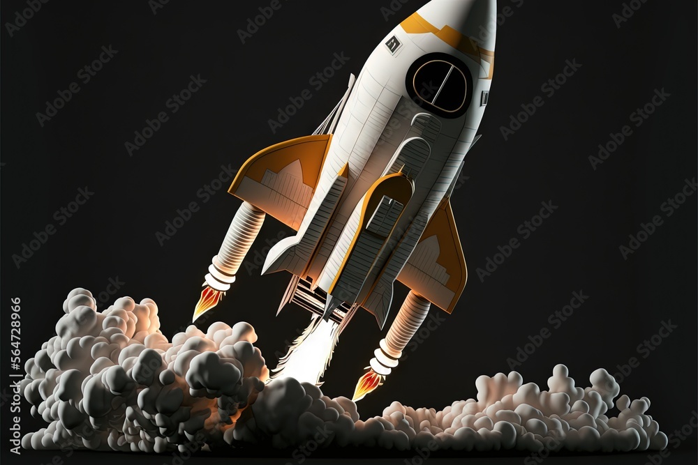 a space shuttle is flying through the air with smoke coming out of it's ...