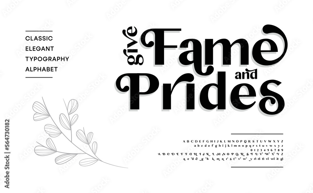 Vetor de Classic modern alphabet, elegance typography. Elegant letters ...