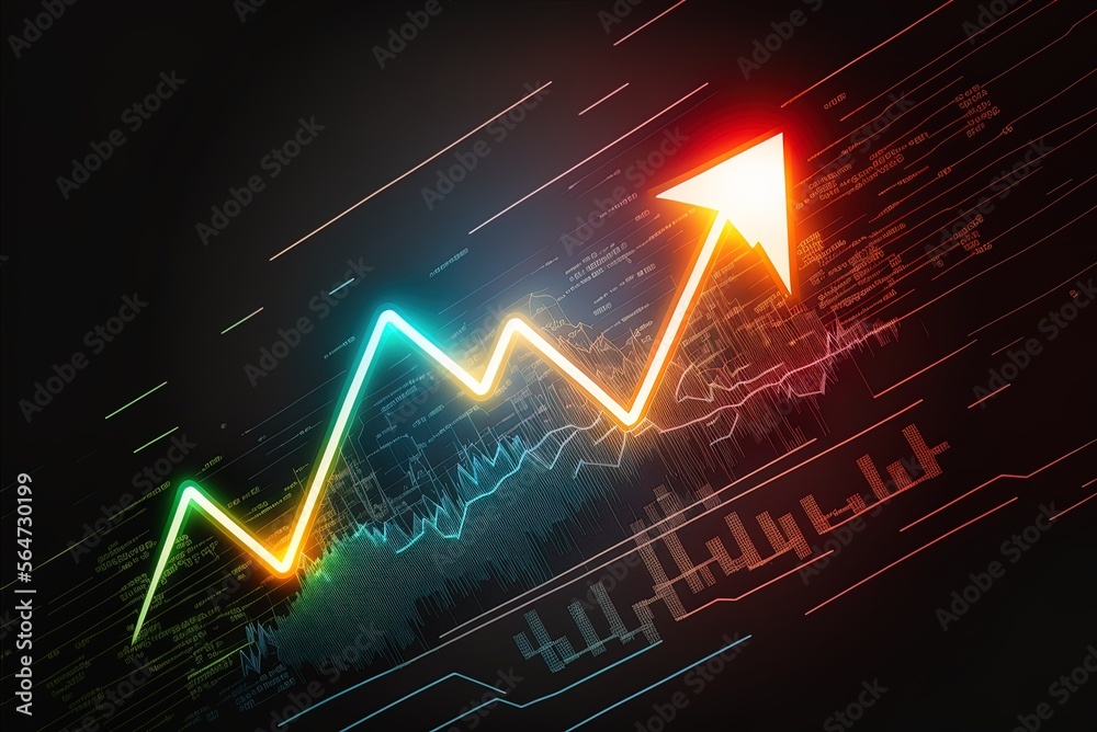 financial growth stock market graph or economic development plan and ...