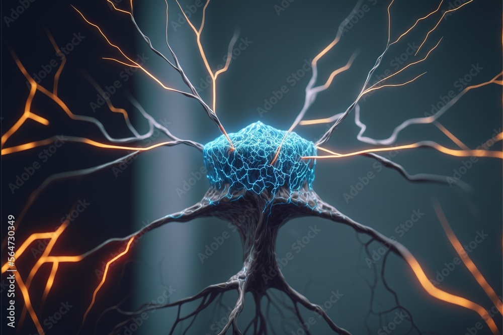 a blue brain model with a lot of branches and branches on it's side ...