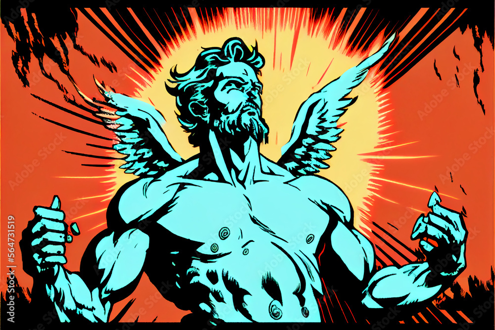 Immortal god, super human in comics style created with Generative AI ...