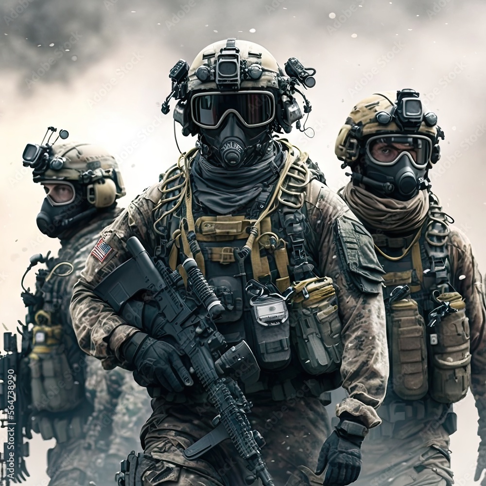 Military Special Forces With Weapon Armed Soldiers Stock Illustration | Adobe Stock