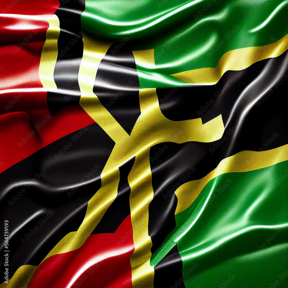 Black Liberation African American flags and stars. Black History Month ...