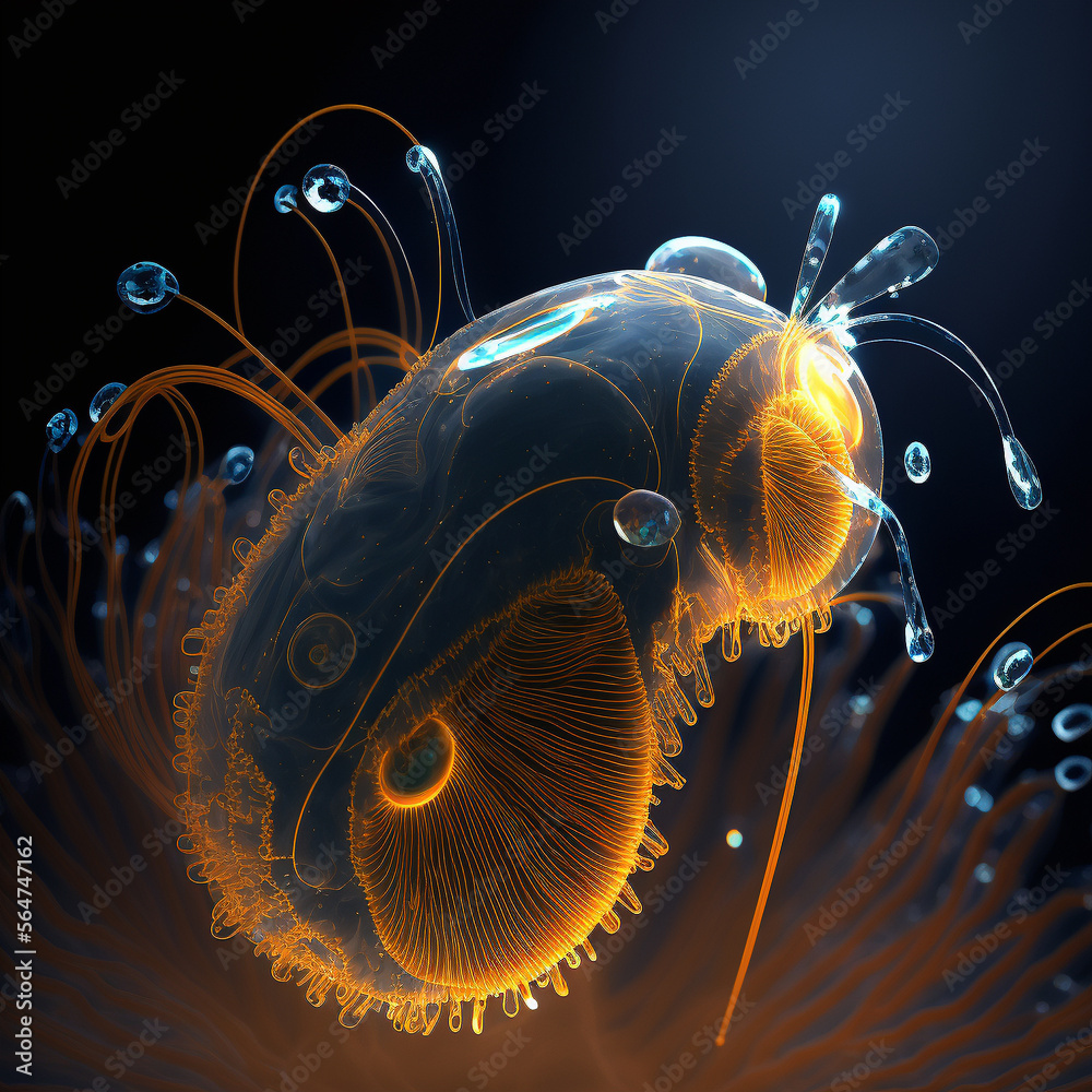 various protozoa under blacklight – microscopic unicellular eukaryotes ...