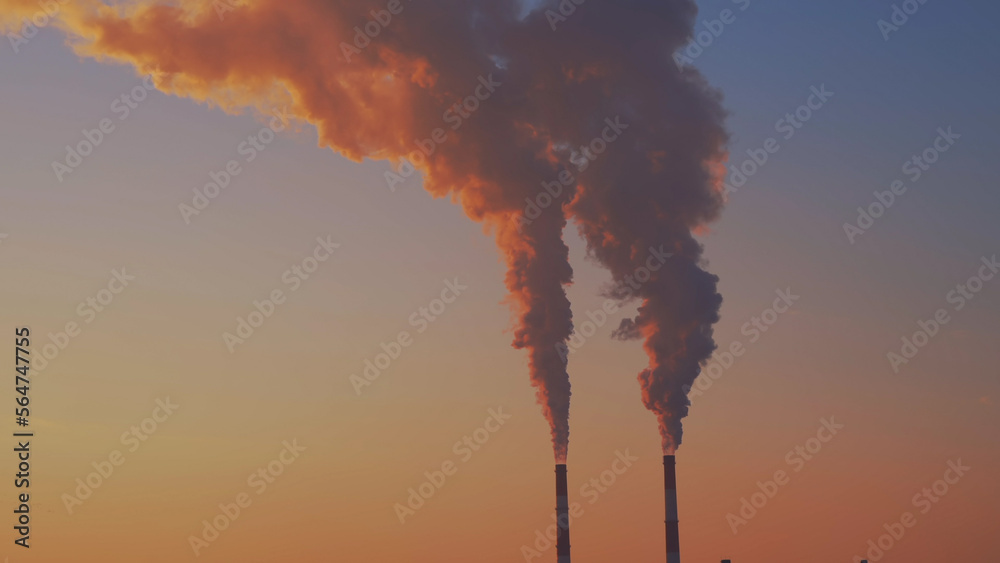 Environmental pollution, factory pipes emit harmful substances Stock ...